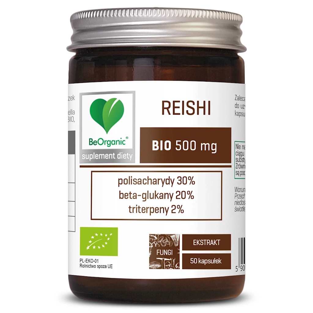 Ekologiškas Reishi grybo ekstraktas BIO maisto papildas (500 mg) 50 ...
